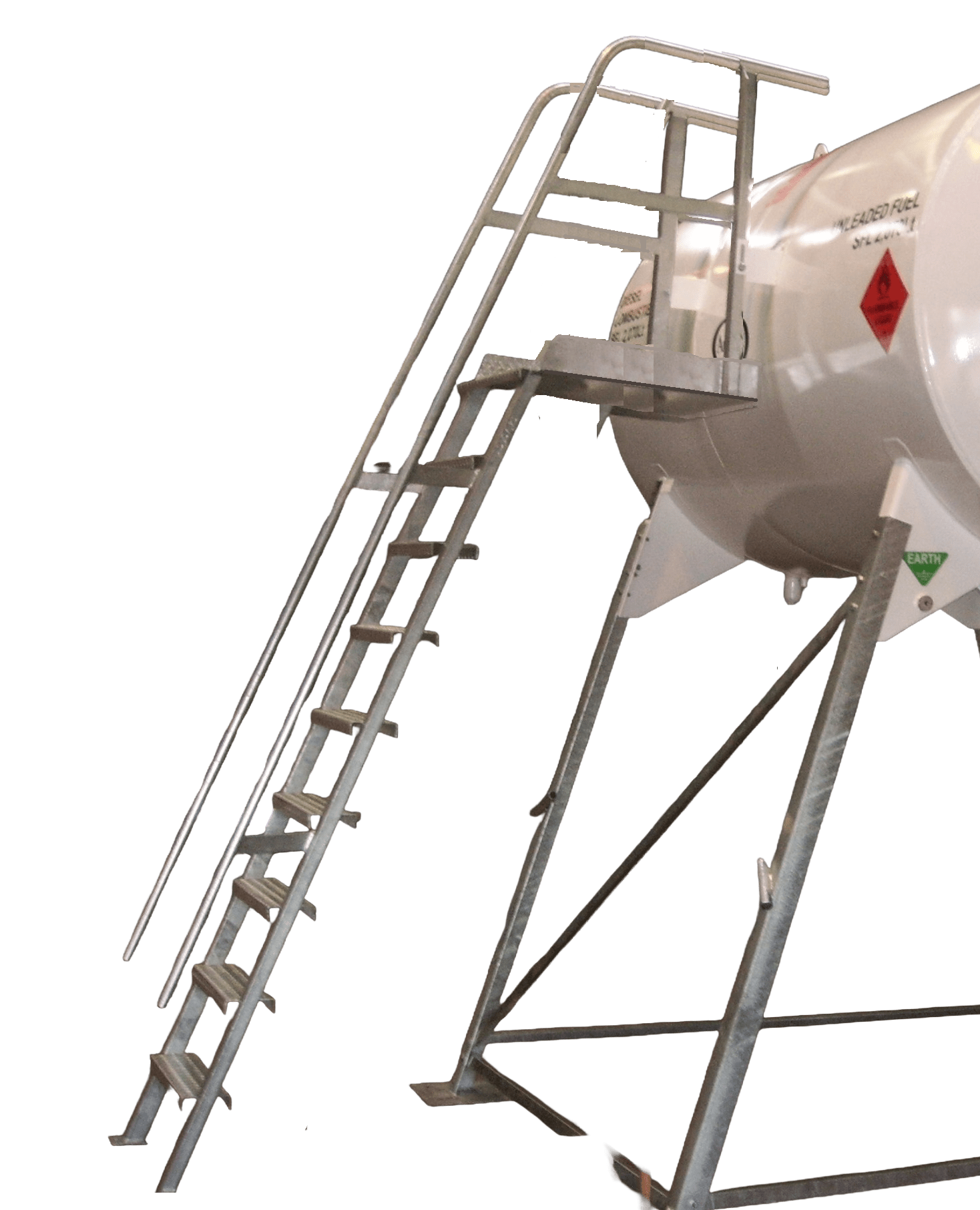 L1750-F Galvanised step ladder 1750mm level Front mounted – austank.com.au